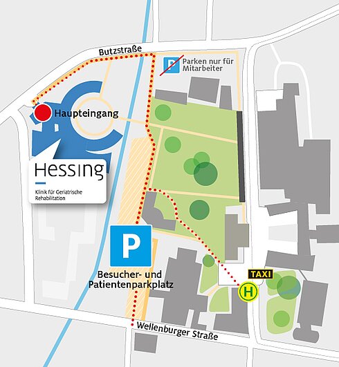 Kontakt und Anfahrt zur Hessing Stiftung - Alle Informationen